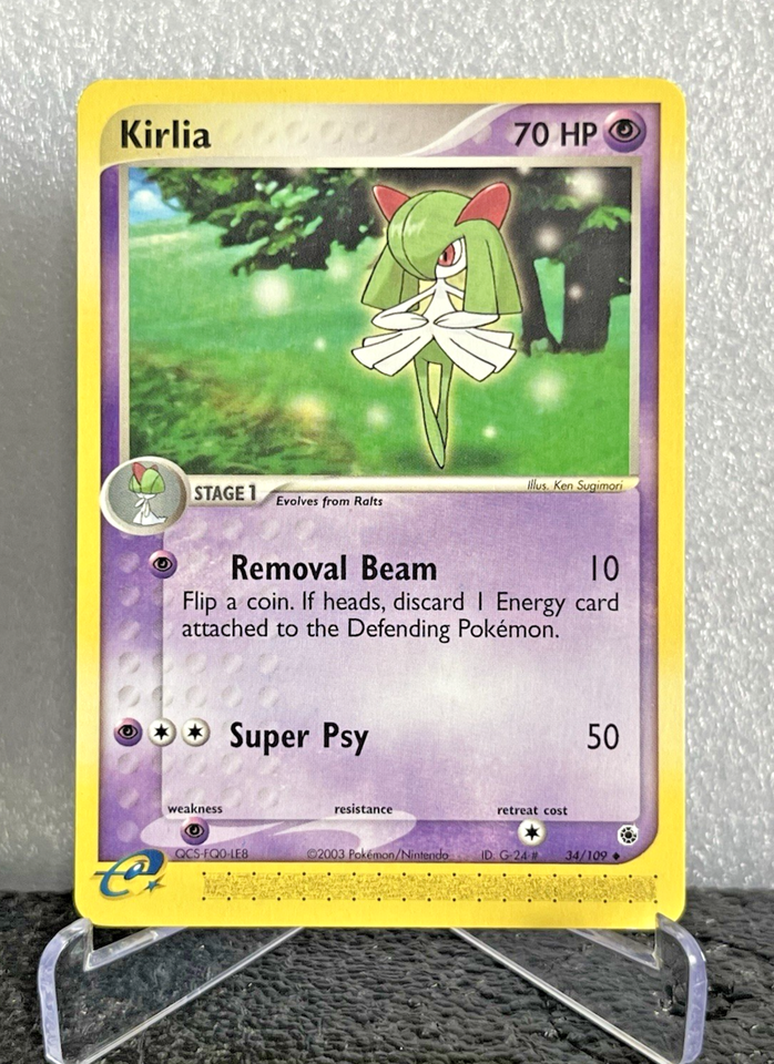Kirlia 34/109 Pokémon Card EX Ruby & Sapphire – Near Mint Non-Holo ...