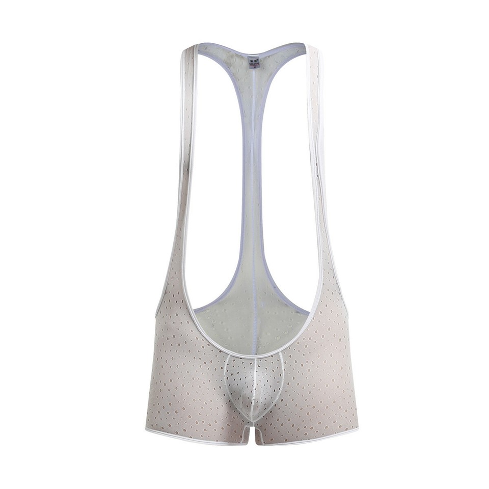 Men's Suspender Wrestling Singlet Bulge Pouch Leotard Tank Top Boxer ...