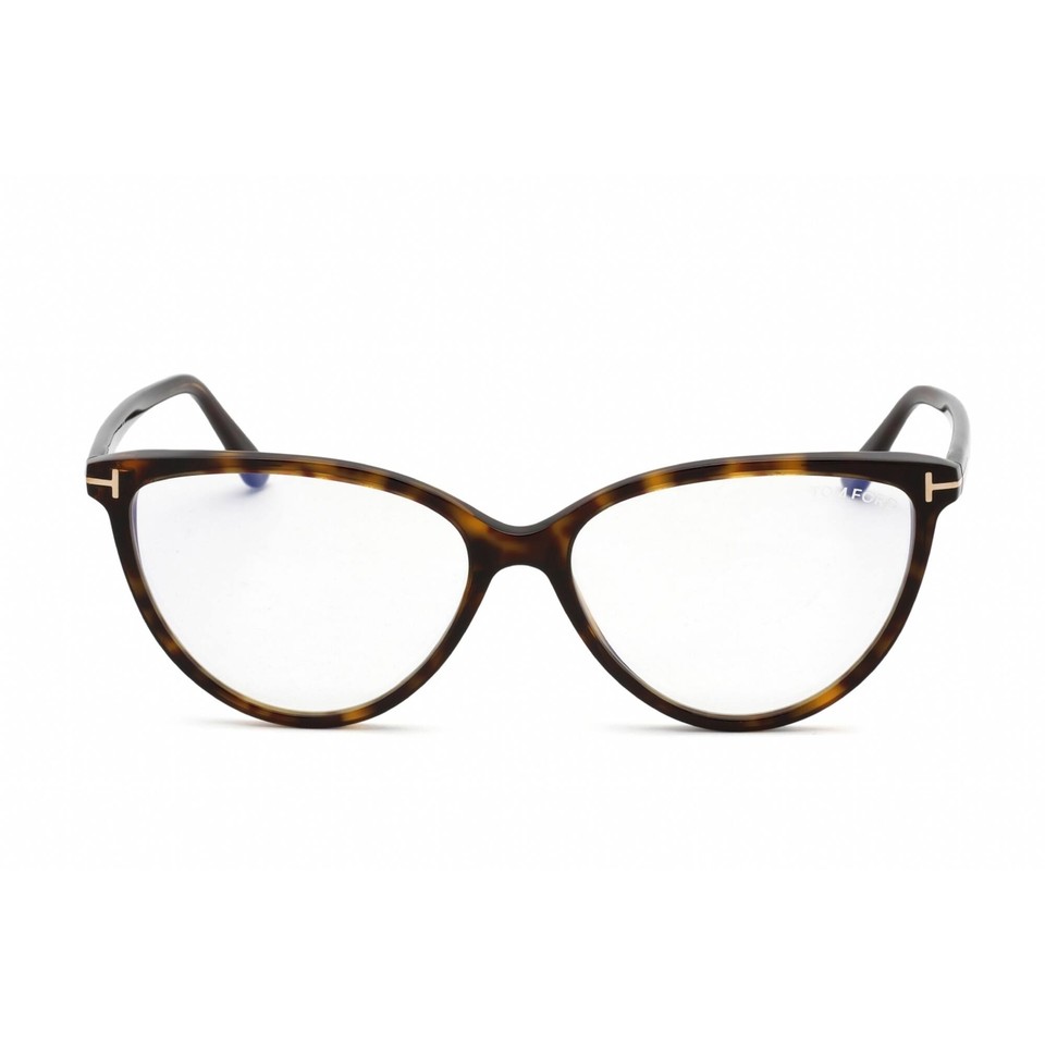 Tom Ford Women's Eyeglasses Dark Havana Cat Eye Plastic Frame FT5743-B ...