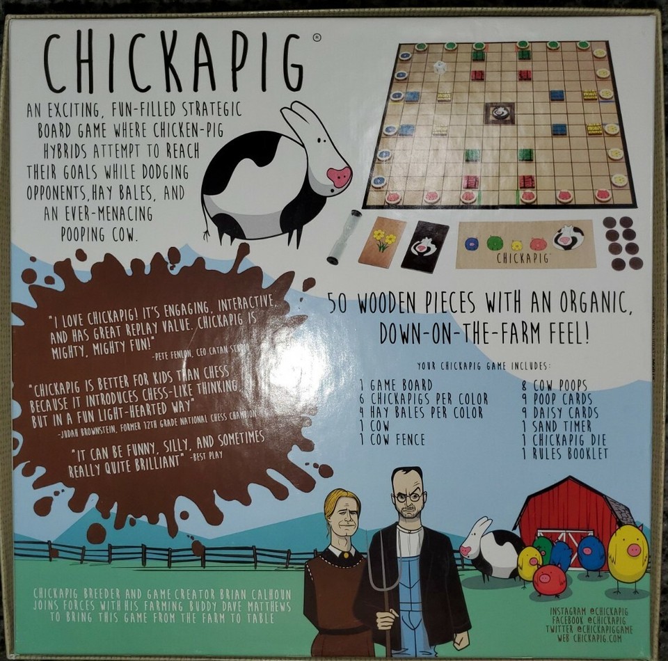 Chickapig Strategic Board Game Family Friendly Game For 2 or 4 Players ...