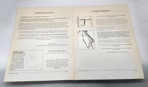 Body Champ IT 9070 Gravity Inversion System Owner's Manual | eBay