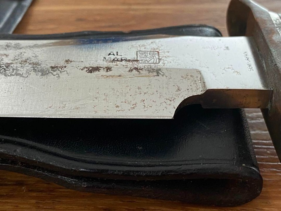 [Vintage] 80s Al Mar SEKI-JAPAN SOG SPECIAL FORCE 295mm Leather Sheath ...