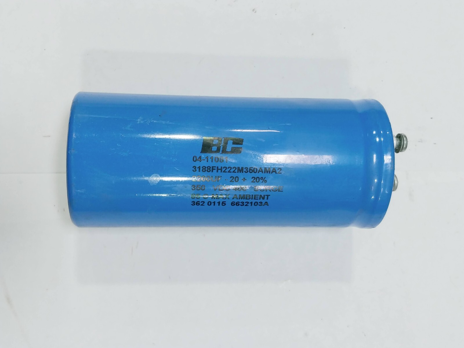 2,200 uF mfd BC Capacitor 350V DC Large Can Electrolytic Aluminum ...