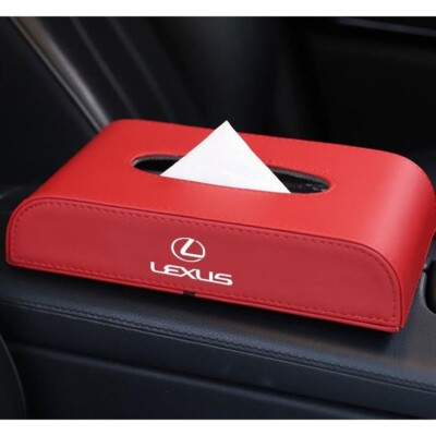 Red Lexus Tissue Case Toyota Box Car Home Holder Leather Interior w ...