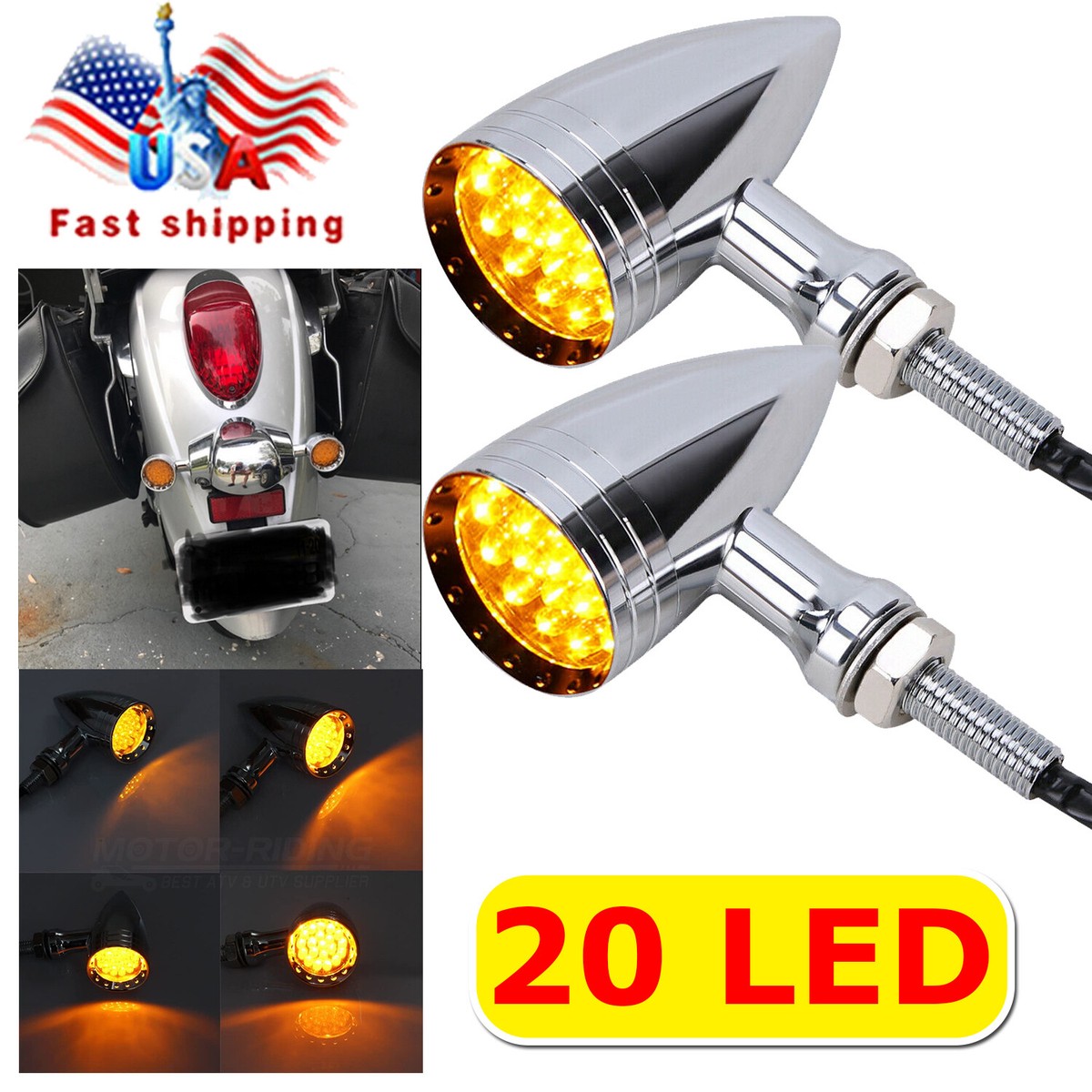 Led Bullet Turn Signals Motorcycle LED Bullet Turn Signal Tail Lights