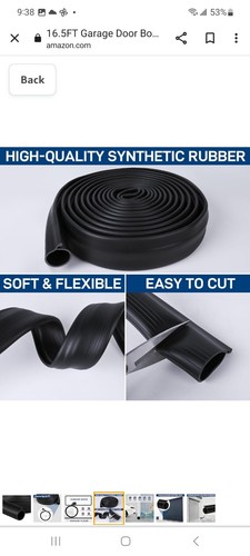 16.5 Feet Garage Door Rubber Bottom Seal Compatible with Overhead P ...