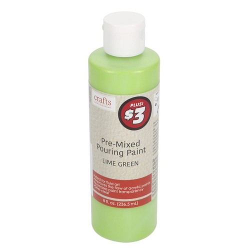 2 Crafts LIME GREEN pre-mixed pouring paint 8 fl oz. bottles LB2s ...