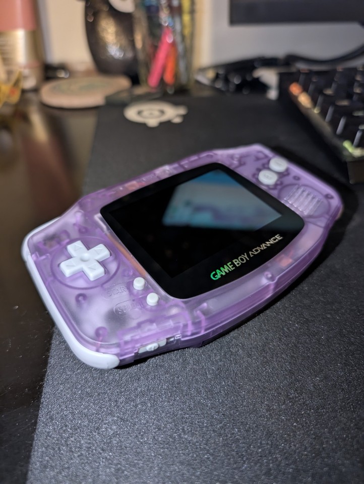 Nintendo Game Boy Advance backlit IPS display Transparent Purple AGB ...