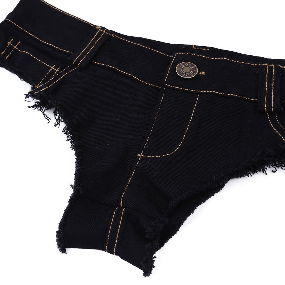 Womens Mini Hot Pants Jeans Micro Shorts Denim Triangle Jeans Low Waist ...