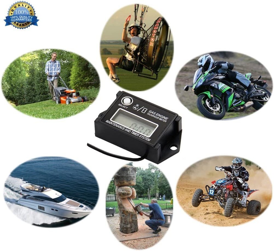 Digital Tiny Tach/Hour Meter For Small Gas Spark 2/4 Stroke Engines ...