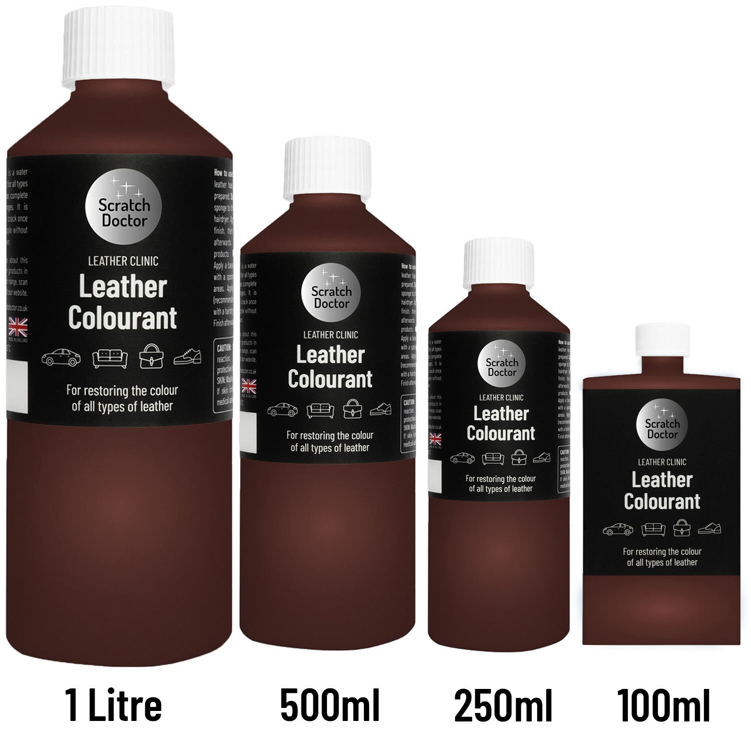 Leather Colourant For Repair & Recolour Dye Stain Pigment Paint Colour ...