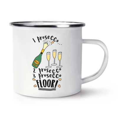1 2 3 Prosecco Floor Retro Enamel Mug Cup - Funny Camping | eBay Australia