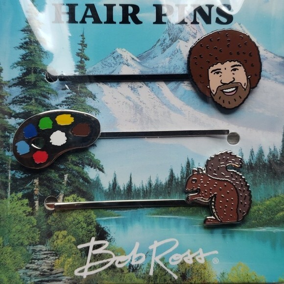 Bob Ross Hair Pins Artist Paint Palette Squirrel NEW | eBay