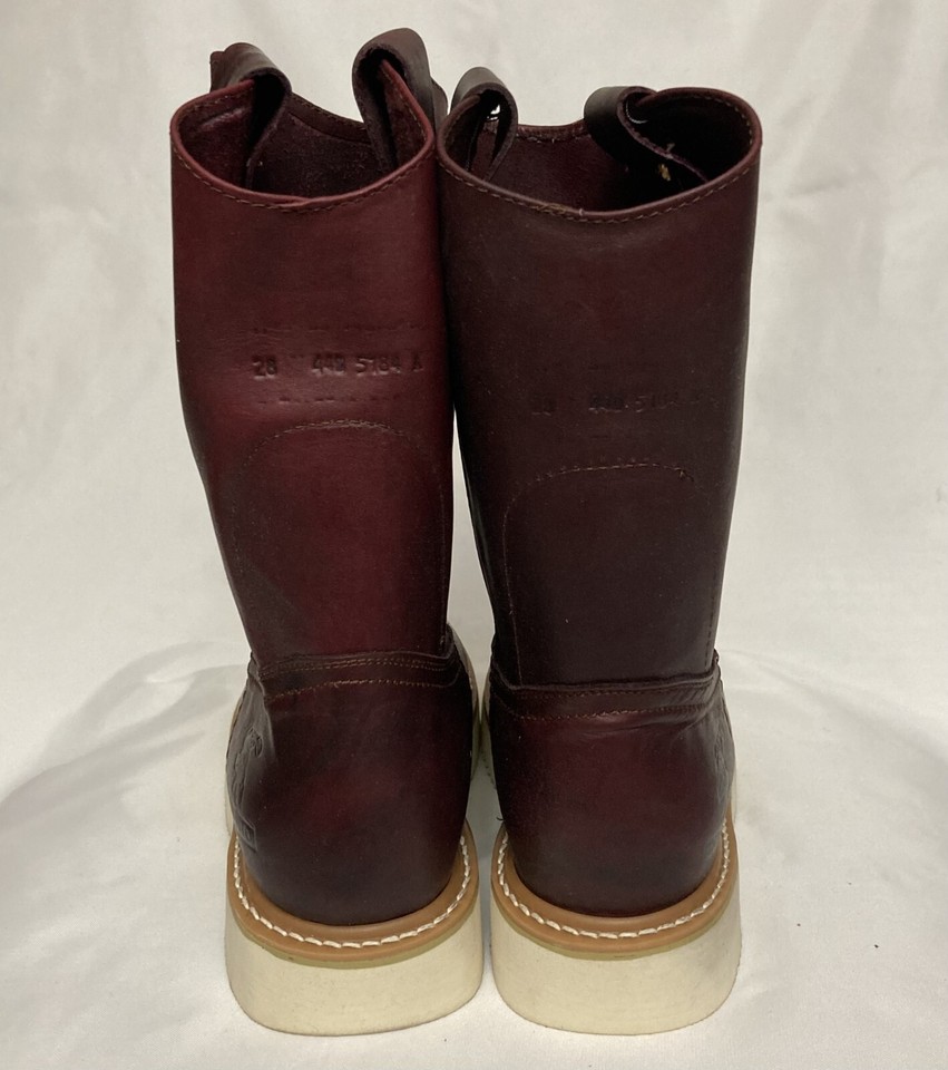 DON VITO BOOTS SIZE 9 EE WINE OILY LEATHER / ROUND TOE / MADE IN MEXICO ...