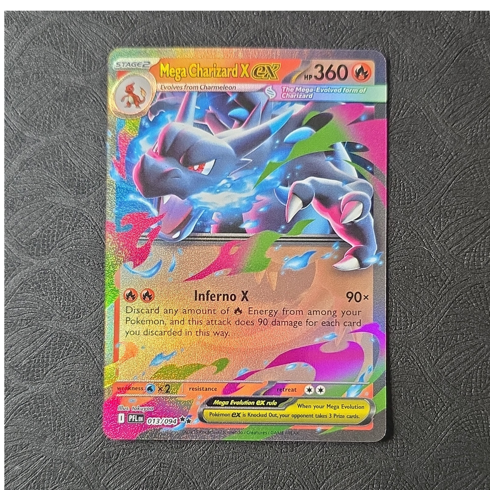 Pokémon Mega Charizard X ex 013/094 Phantasmal Flames Double Rare Holo ...