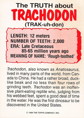 1988 Topps Dinosaurs Attack! #9 Trachodon Stickers | eBay