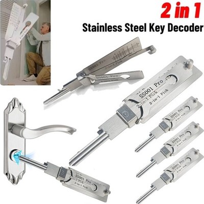 2-in-1 Stainless Steel Key Decoder SS001 PRO Lock Decoder Repair Tools ...