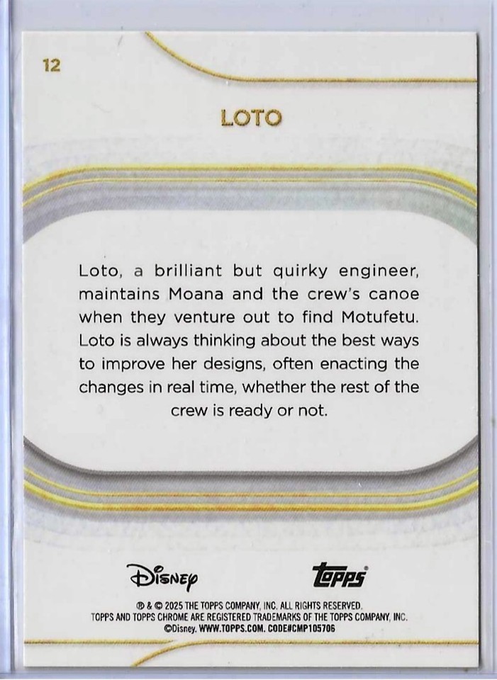 2025 Topps Chrome Disney Loto Yellow REFRACTOR 198/275 #12 | eBay