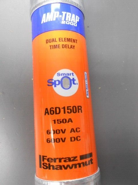 New Shawmut A6D150R 150 Amp Smart Spot Fuse LPS-RK-150SP Low Peak 600V ...