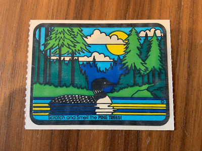 Vintage Scratch Sniff Sticker 80s - Pine Trees Loon Mello Smello Matte ...