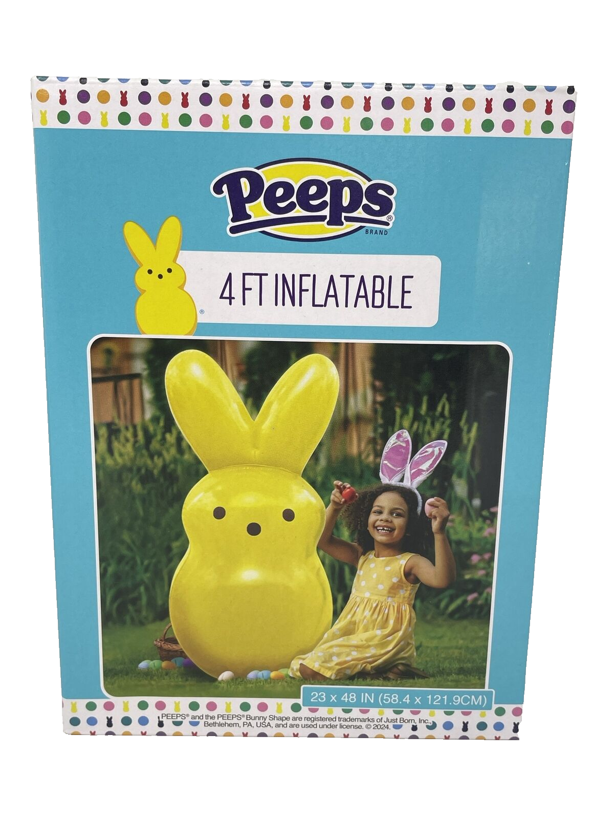 Peeps Yellow Bunny Shaped 4 Ft. Blow Up Inflatable Easter Indoor ...