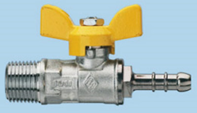 VALVOLA A SFERA GAS FILETT M 11X1/4 CON PORTAGOMMA E FARFALLA IN ...