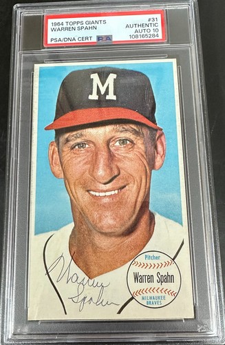 1964 Topps Giants #31 Warren Spahn Autograph Signed PSA 10 | eBay