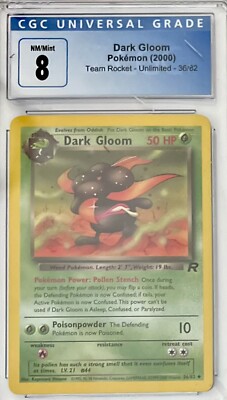 Dark Gloom 36/82 Pokemon 2000 Team Rocket Unlimited - CGC 8 | eBay