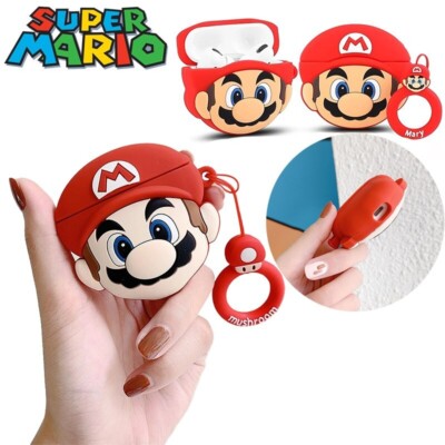 Mario Case for AirPod Pro 2 soft silicon bottom and lid Red Easy to use ...