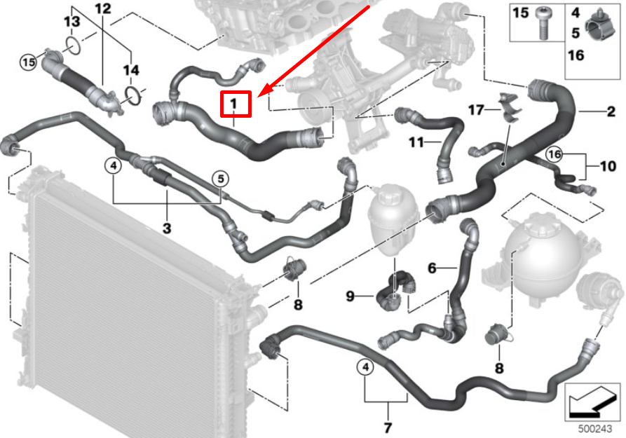 BMW X4 G02 Unterer Kühlerschlauch 17128670667 8670667 NEU ORIGINAL ...