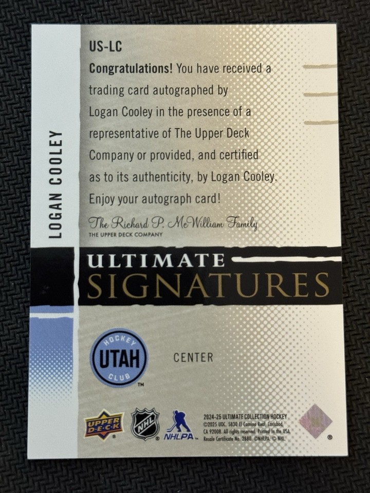 2024-25 Ultimate Collection Signatures Logan Cooley Auto (ChrLav) | eBay