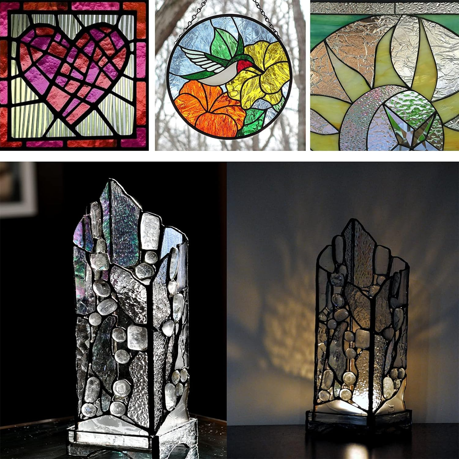 6 Sheets Large Clear Textured Stained Glass - Transparent, Ripple ...