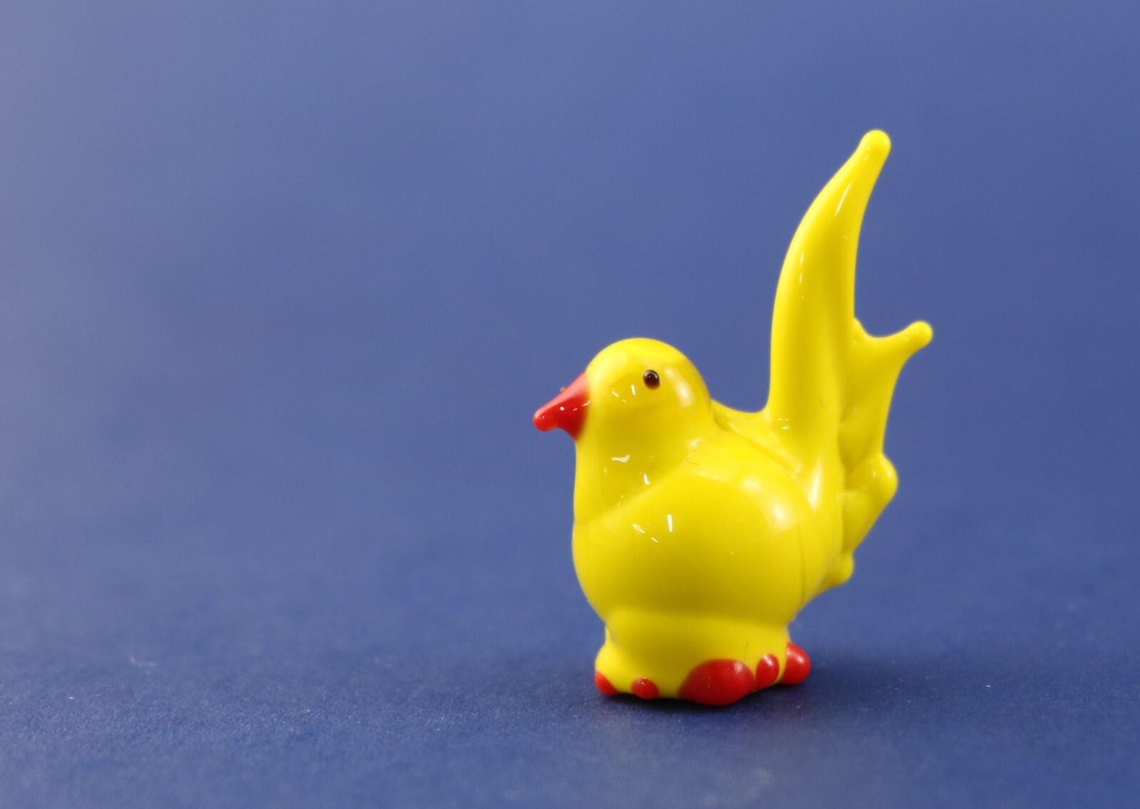 Vtg Miniature Handblown Glass Bright YELLOW BIRD Figurine Occupied ...