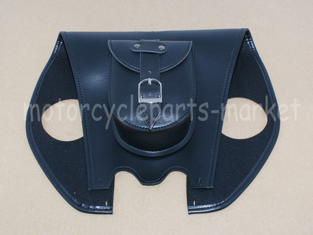 PU Leather Gas Tank Cover Panel Pad Chap Bib with Pouch Fit for Harley ...