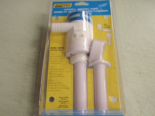 LIVEWELL BAITWELL PUMP 600 GPH SEACHOICE 19461 FOR 3/4" HOSE MARINE ...