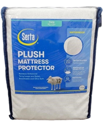 Serta Plush Twin Mattress Protector 10-in D Polyester Twin Mattress ...