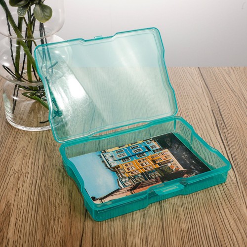 Photo Sorting Container Storage Bin Compact Transparent Cases with ...