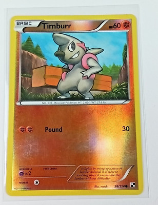 Timburr 58/114 Black & White Reverse Holo Pokémon Card 2011 | eBay