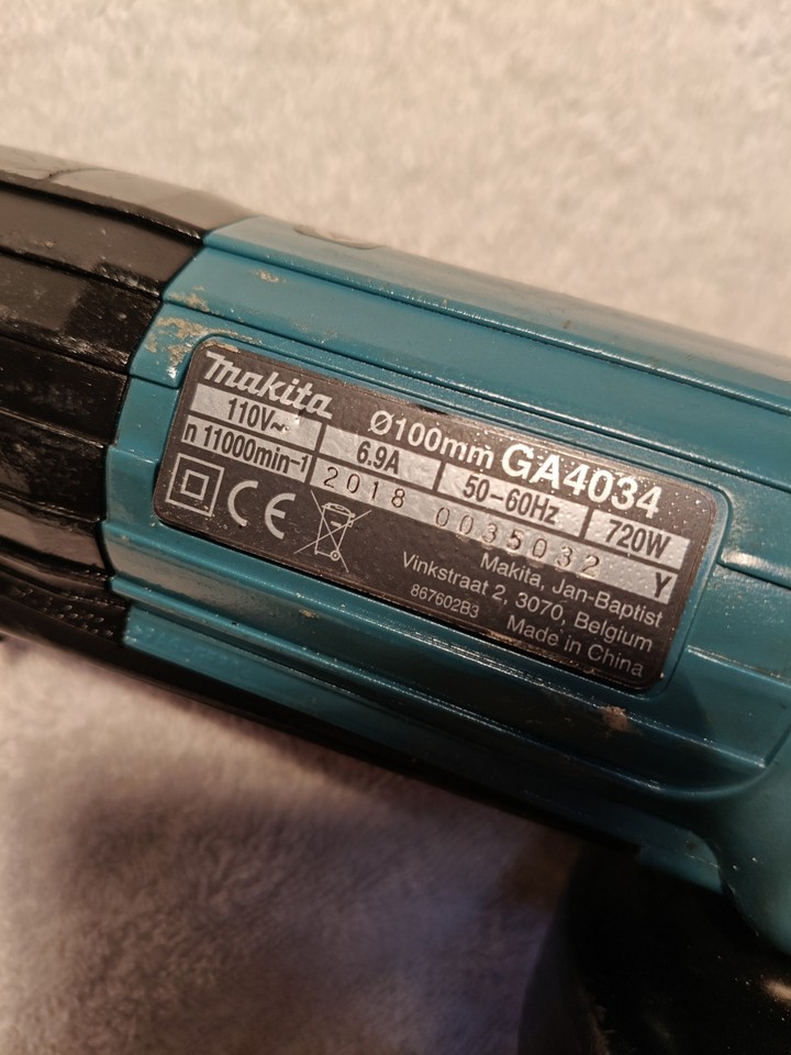 Makita GA4034 100mm 110v Paddle Switch Angle Grinder Working perfect 👍 ...