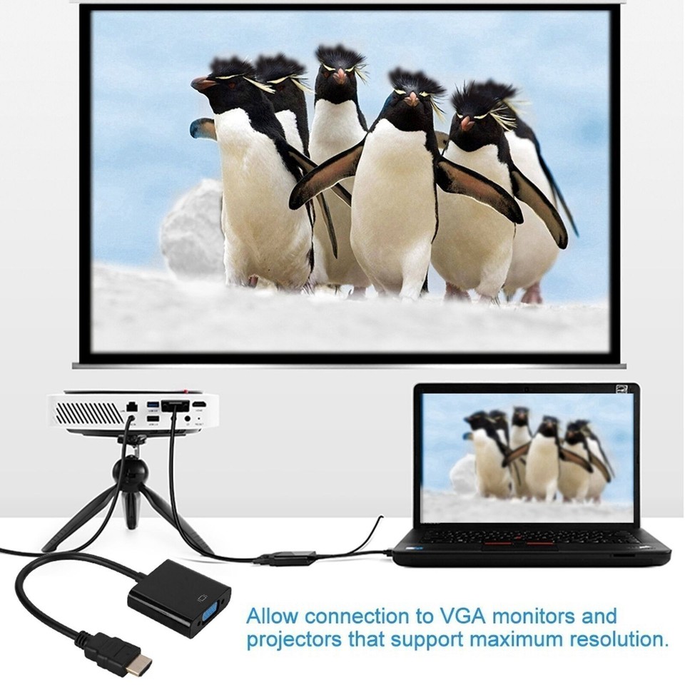720p/1080p HDMI Male to VGA Female Video Converter Adapter Cable | eBay ...