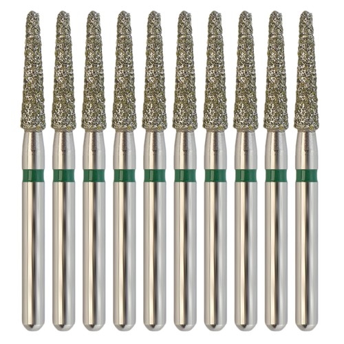 Dental Diamond Burs Round End Taper 856/018C Coarse Green FG High Speed ...