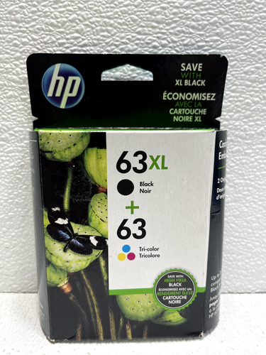 Genuine HP 63XL Black & 63 Tri-Color Ink Set L0R48AN Date: 2019 | eBay