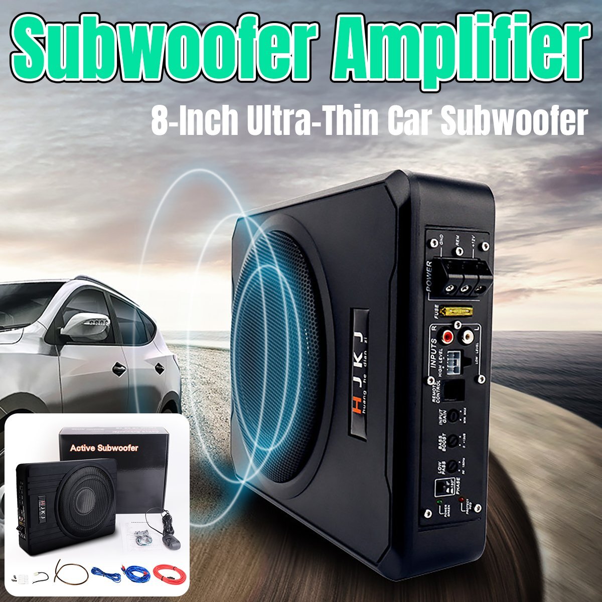 8'' 600W Active Underseat Car Bass Box Audio Subwoofer Sub Speaker ...