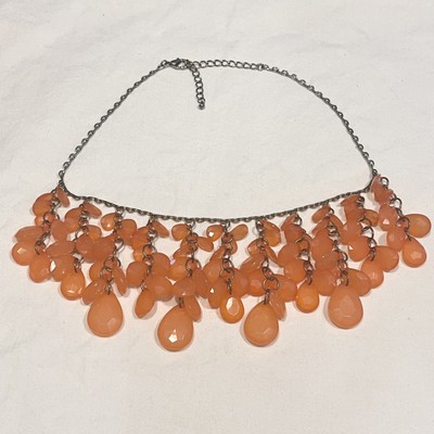 Charming Charlie Orange Statement Necklace | eBay