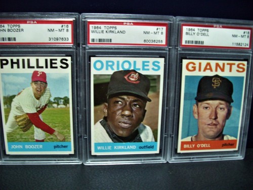 1964 TOPPS BASEBALL (3) CARD LOT, PSA-8 NMMT LOOK! | eBay