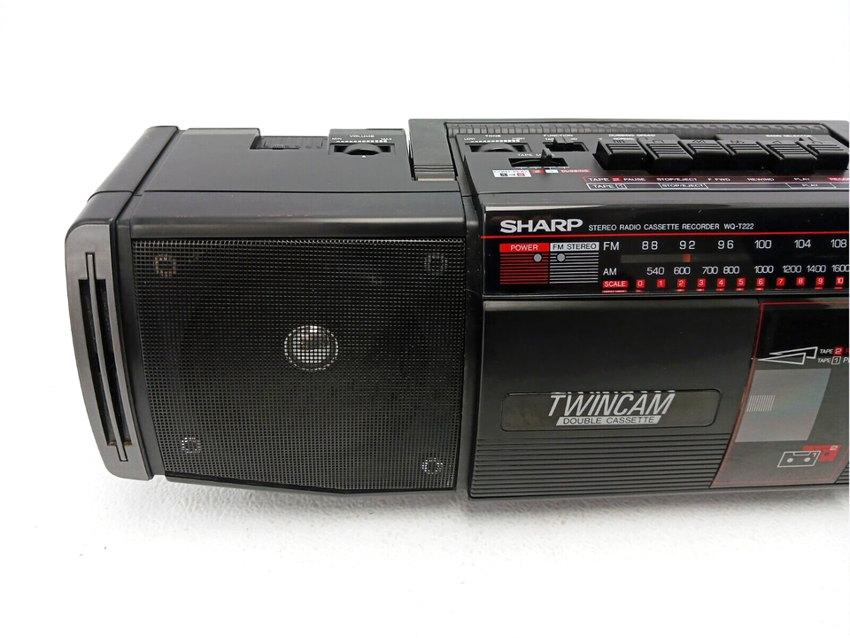 Sharp WQ-T222 Dual Cassette Player Recorder AM/FM Boombox - READ ...
