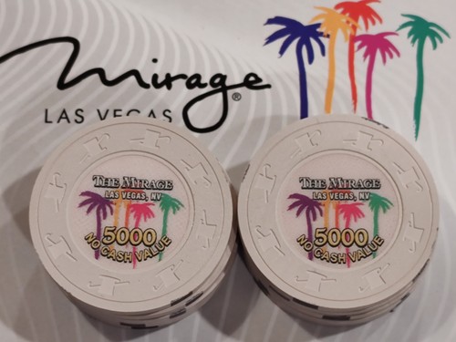 10 Iconic Mirage Las Vegas White $5000 Tournament chips No Cash Value ...