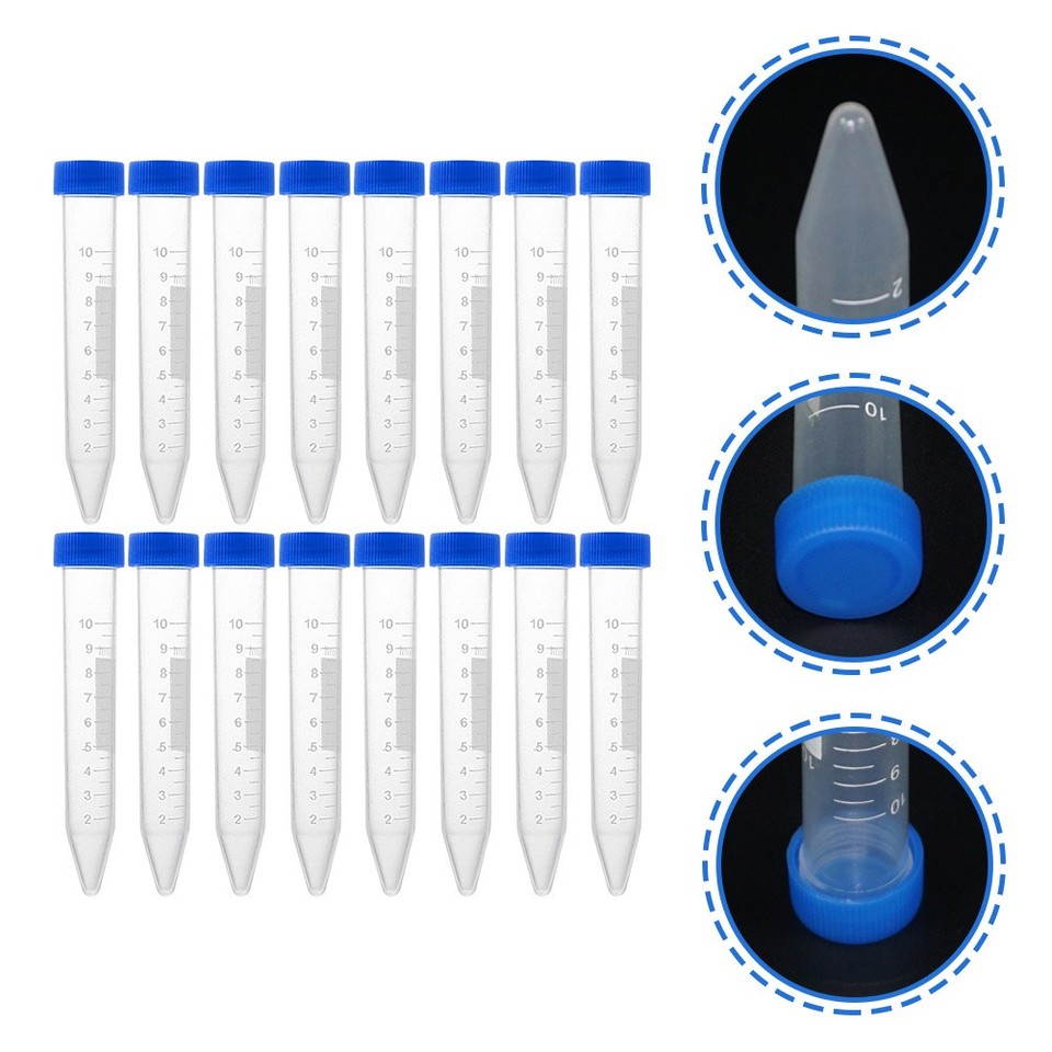 30pcs Test Centrifuge Tube Conical Tube 10ml Experiment Graduated Test ...