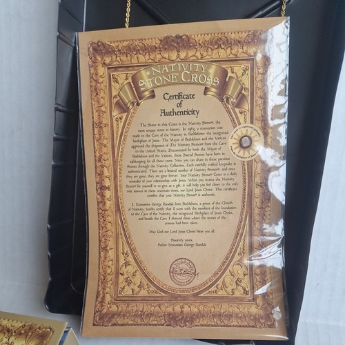 Nativity Stone Cross Pendant & Necklace W/ Stone From the Birthplace Of ...