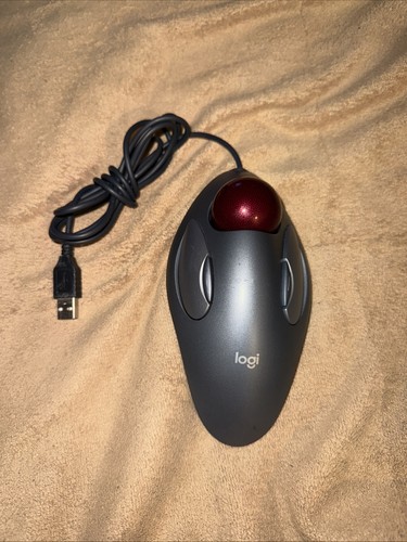 Logitech Trackman Wired Marble Mouse T-BC21 Gray Tested Working | eBay